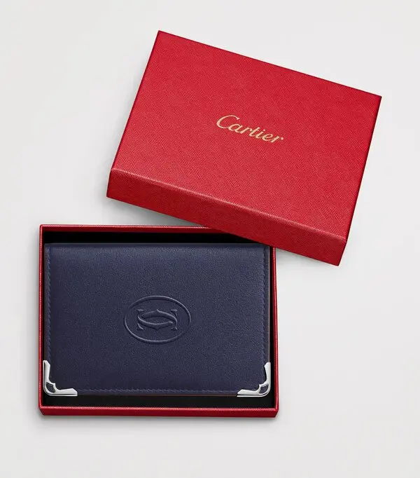 Cartier Leather Must De Card Holder - Blue