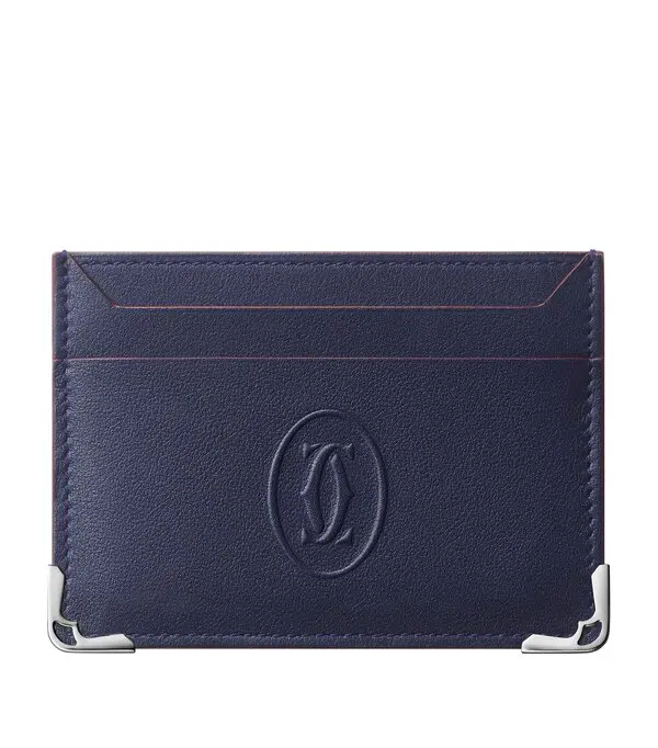 Cartier Leather Must De Double Card Holder - Blue