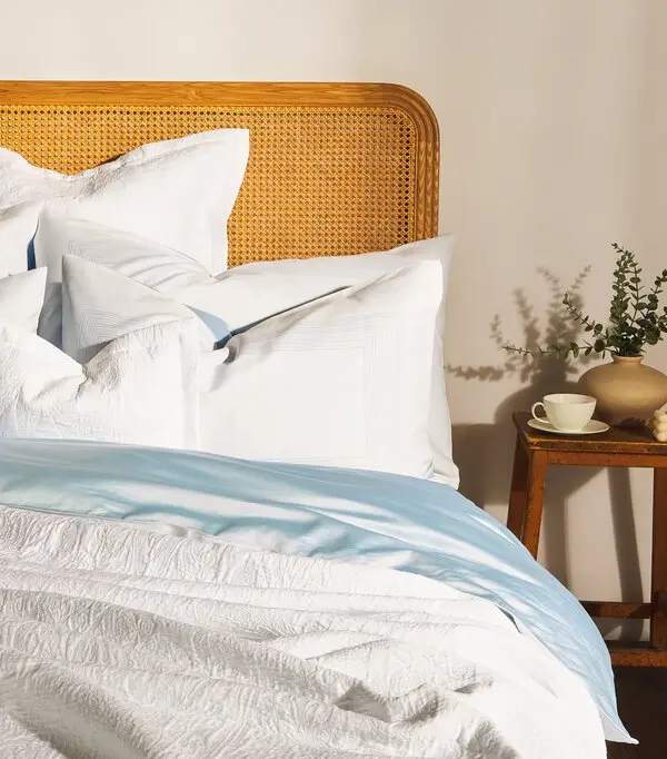 CELSO DE LEMOS Egyptian Cotton Braga Bedspread - White