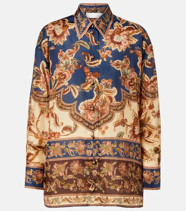 Zimmermann Aster Printed Silk Shirt - Multicoloured