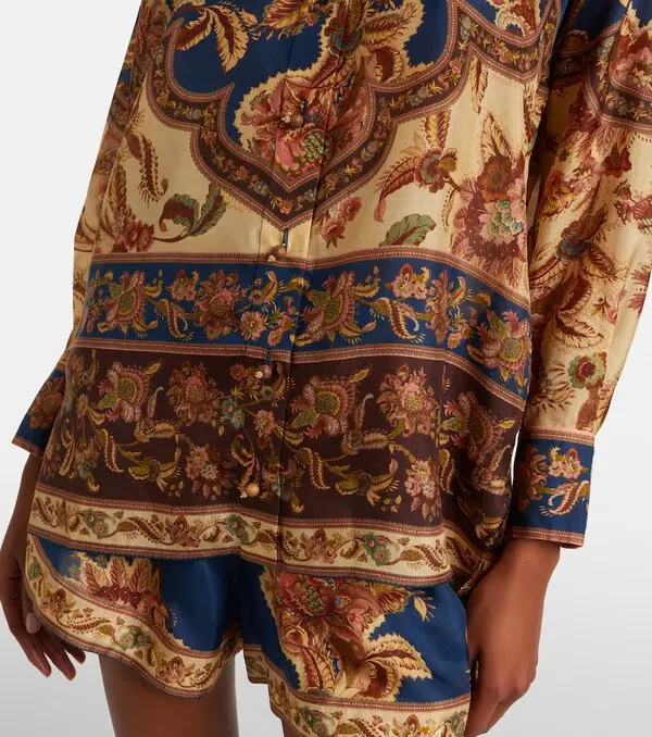 Zimmermann Aster Printed Silk Shirt - Multicoloured