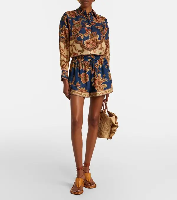 Zimmermann Aster Printed Silk Shirt - Multicoloured