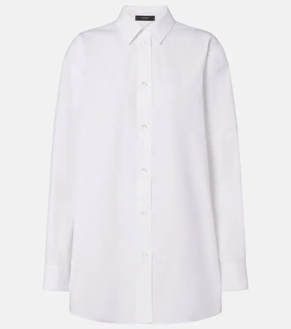 Gucci Gg Checked Cotton Poplin Shirt - White