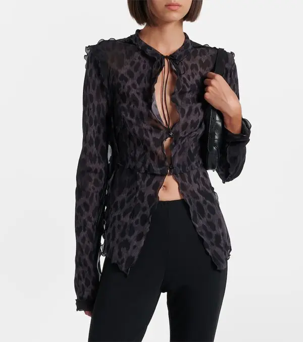 Gucci Leopard-printed Silk Blouse
