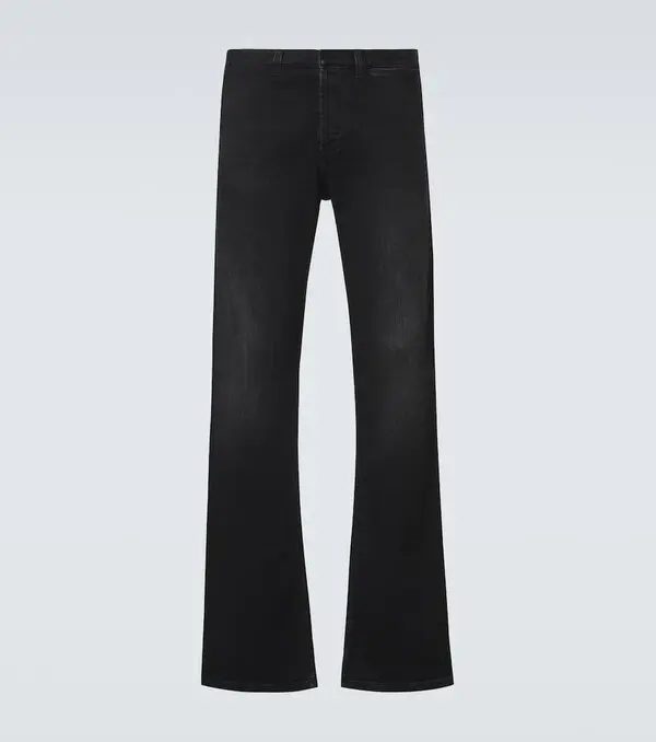 Gucci Web Stripe Flared Jeans - Black