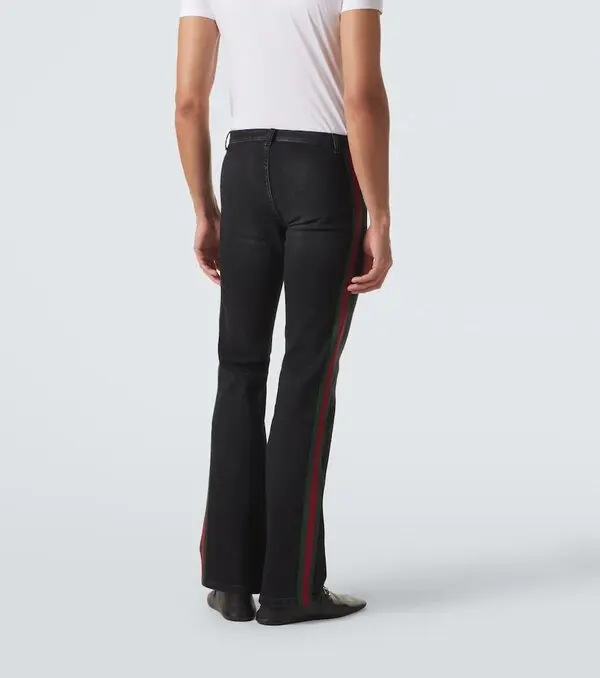Gucci Web Stripe Flared Jeans