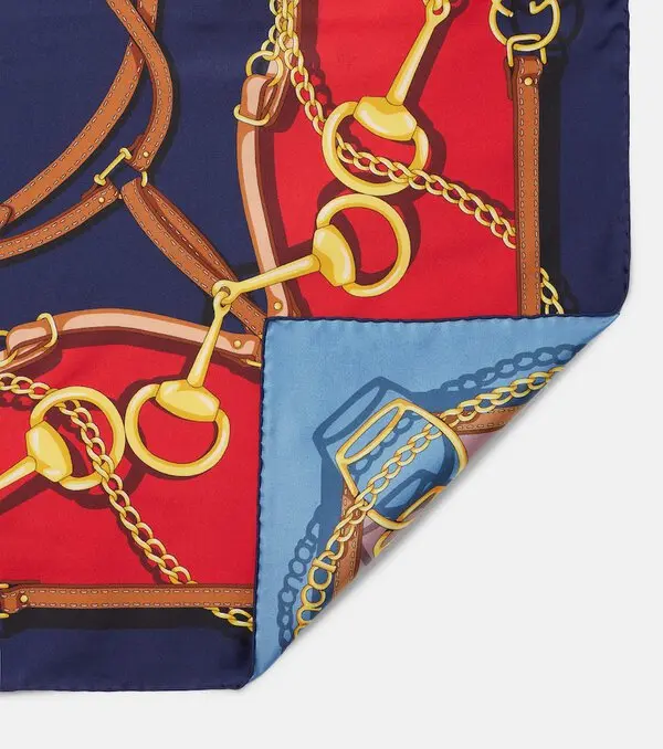 Gucci Printed Reversible Silk Twill Scarf