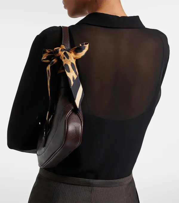 Gucci Leopard-print Silk Twill Scarf - Brown