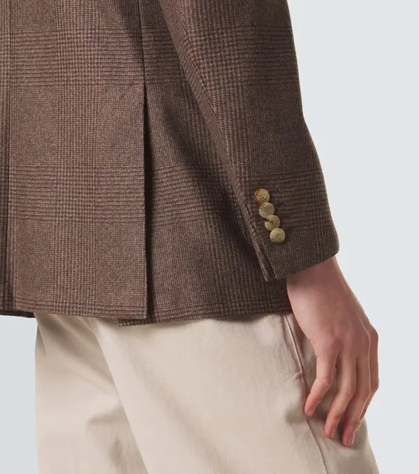 Kiton Prince Of Wales Check Virgin Wool Blazer