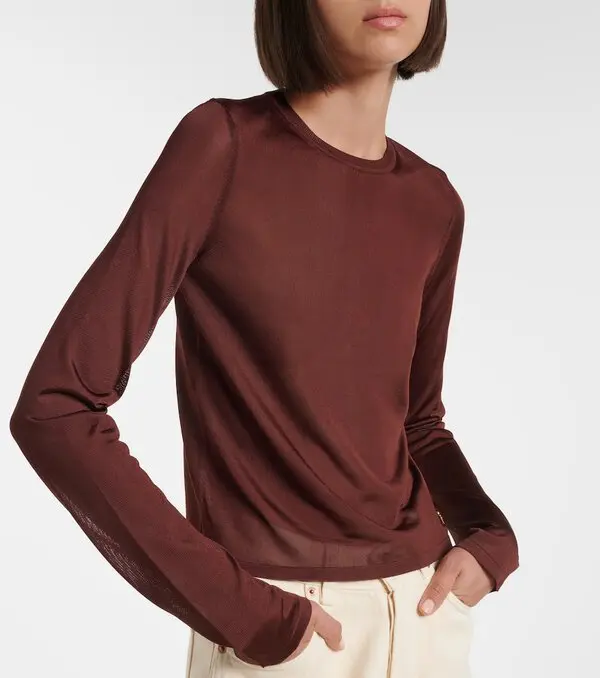 Saint Laurent Semi-sheer Long-sleeve Sweater