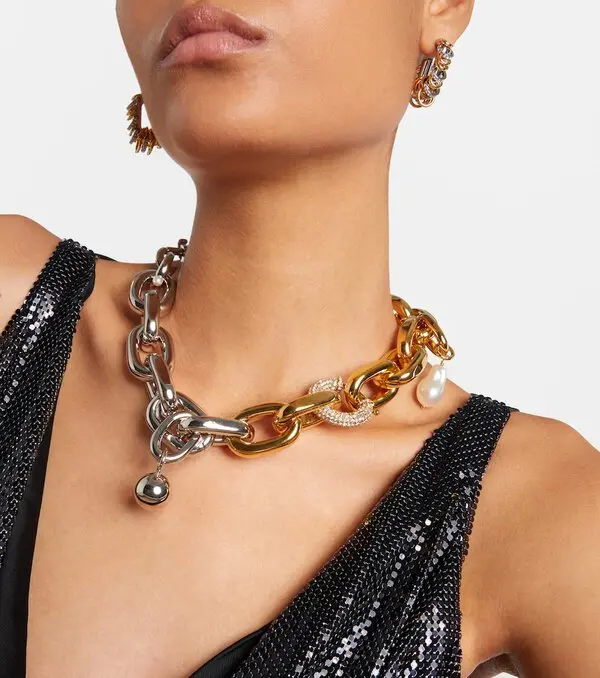 Rabanne Xl Link Embellished Chain Necklace