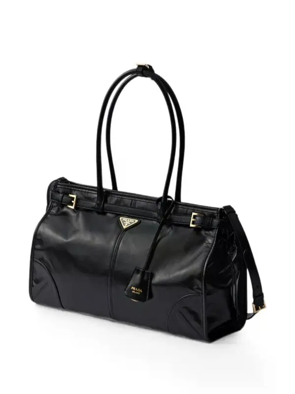Prada Bonnie Large Leather Handbag - Black
