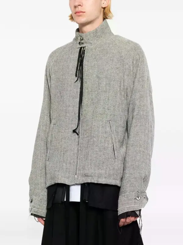 MIDORIKAWA Frayed Zip-up Shirt Jacket