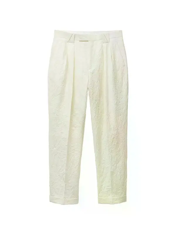 Versace Wool Creased Formal Trousers With Medusa Hardware