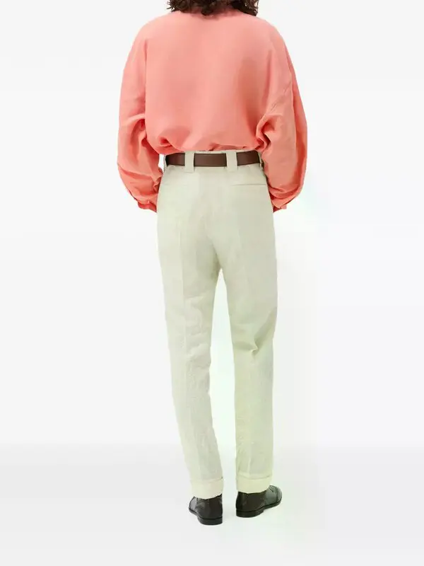 Versace Wool Creased Formal Trousers With Medusa Hardware