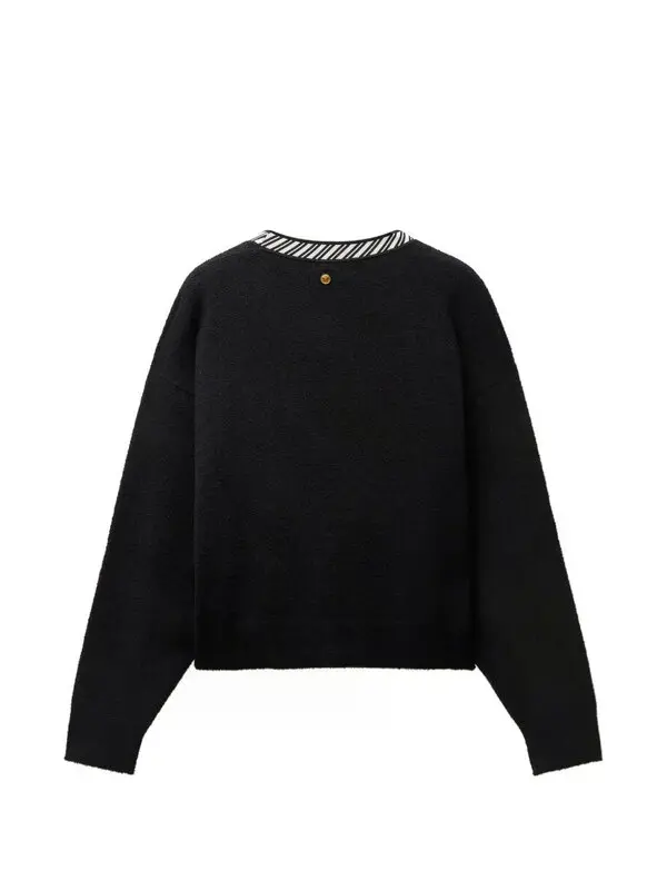 Versace Striped-trim Medusa-plaque Cardigan - Black