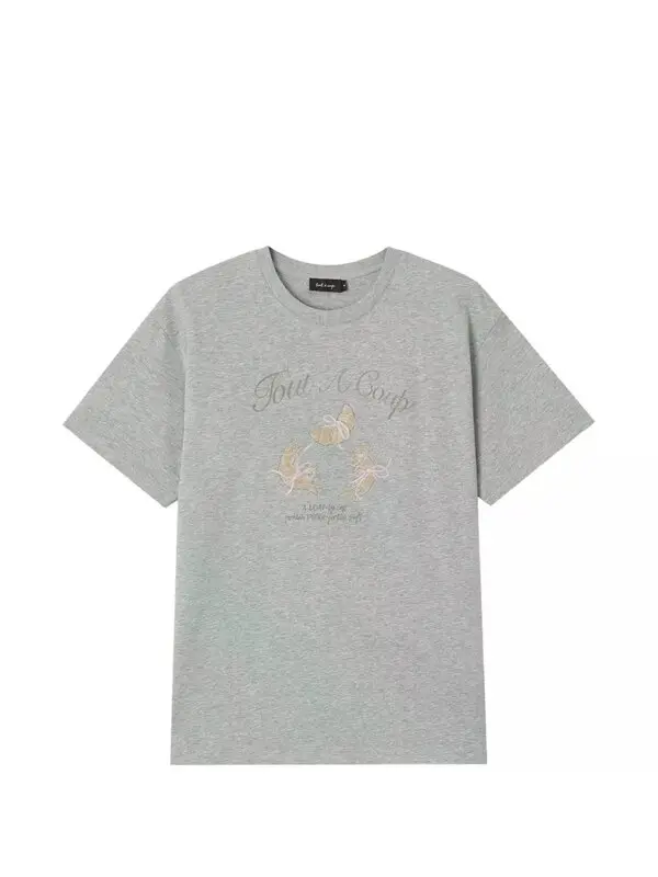 TOUT A COUP Graphic Print T-shirt - Grey