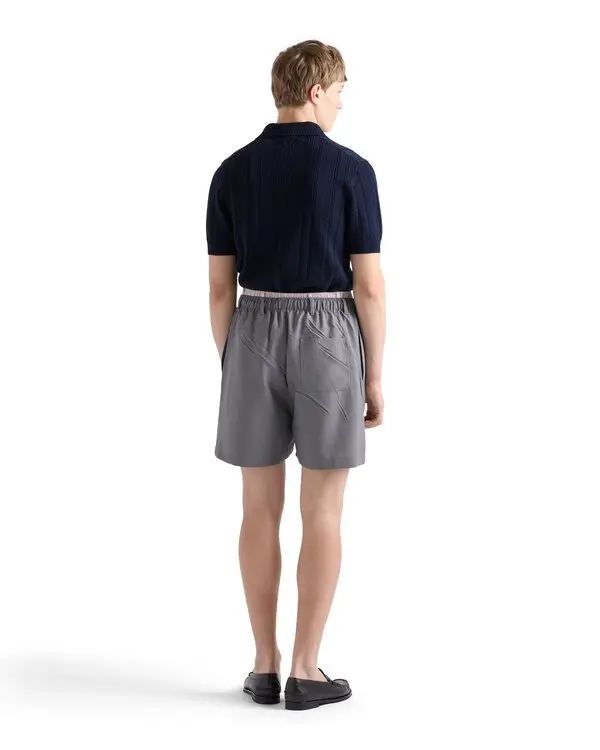 Prada Short-sleeved Openwork Cotton Polo Shirt
