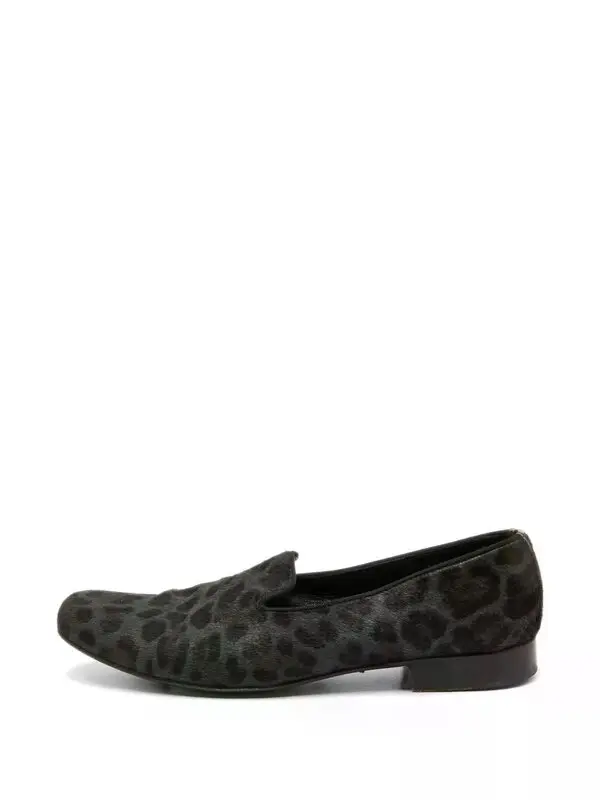 Dolce & Gabbana Calf Hair Leopard Print Loafers - Grey