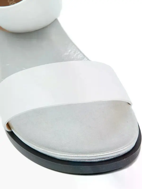 JOSEPH Tone Leather Ankle Strap Sandals - Silver