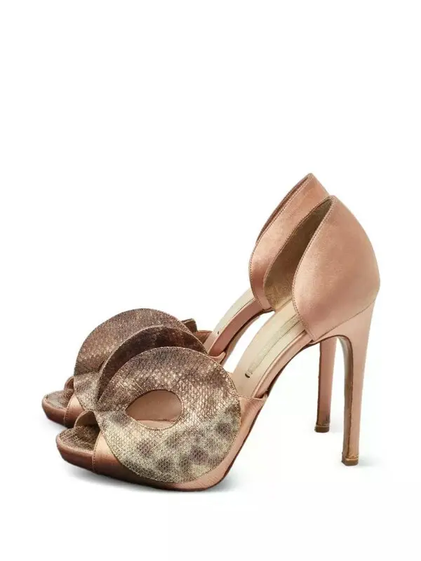 NICHOLAS KIRKWOOD Rose Gold Textured Leather Stiletto Sandals - Pink