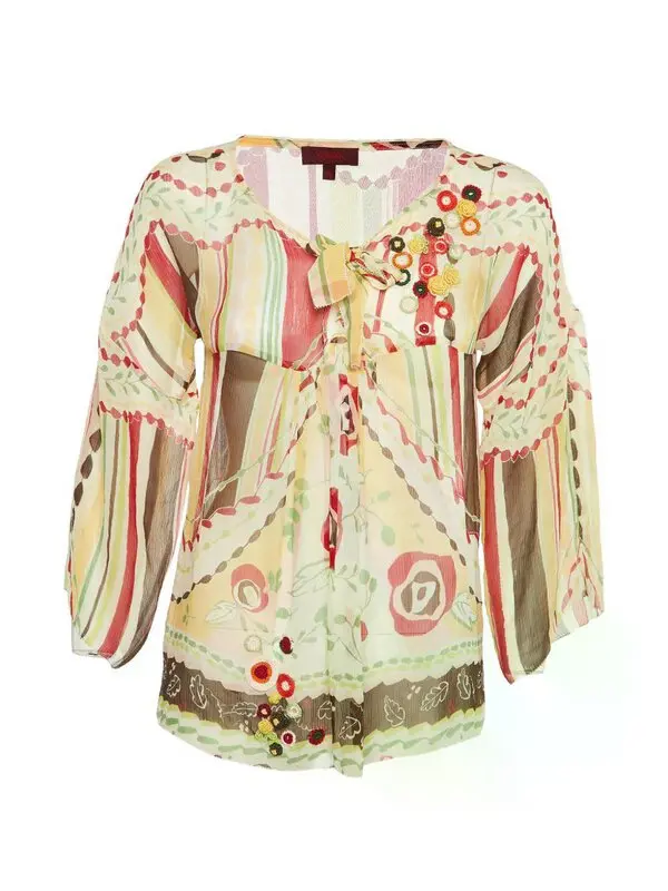 Kenzo Floral Print Silk Blouse