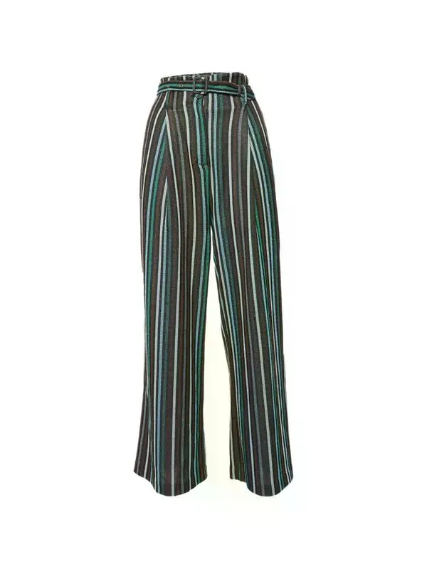 Stella McCartney Vertical Stripe Belted Trousers