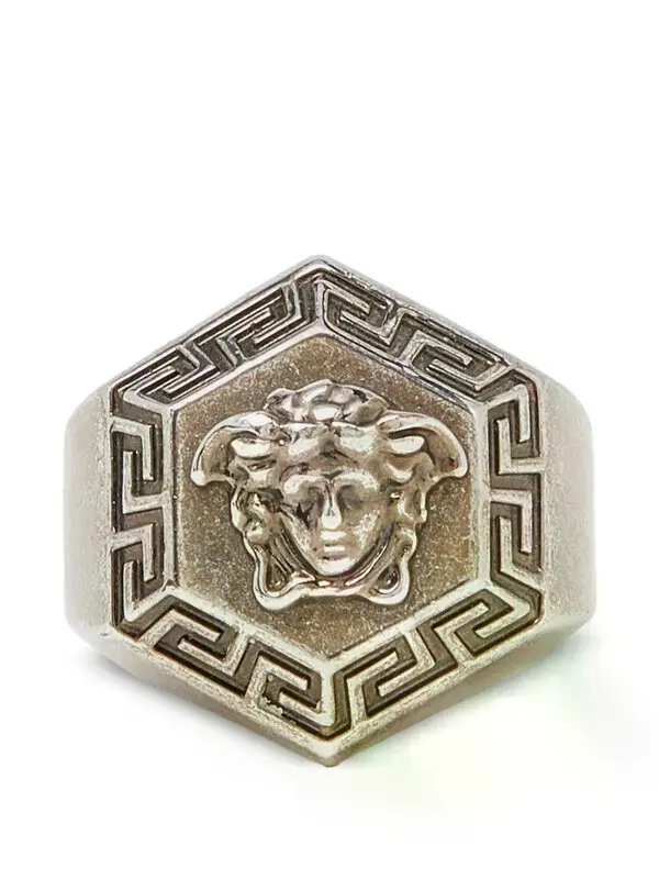 Versace Logo-details Ring - Silver
