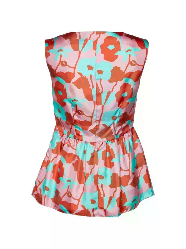 ROKSANDA Floral-print Peplum Top