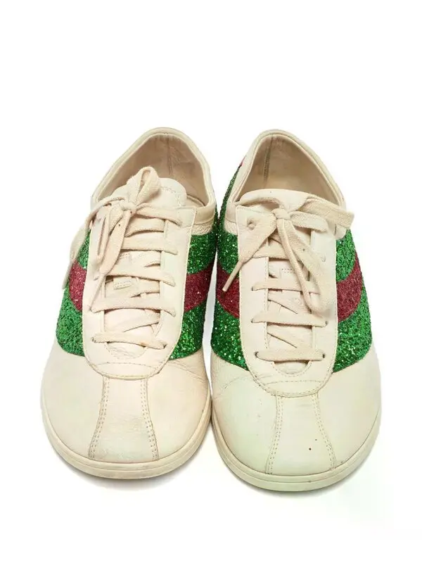 Gucci Falacer Glitter-stripe Lace-up Sneakers