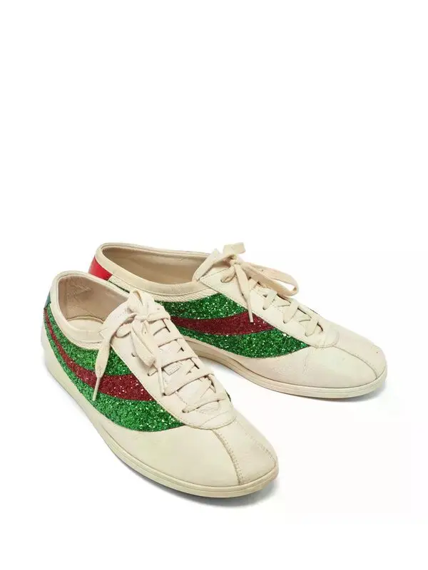 Gucci Falacer Glitter-stripe Lace-up Sneakers