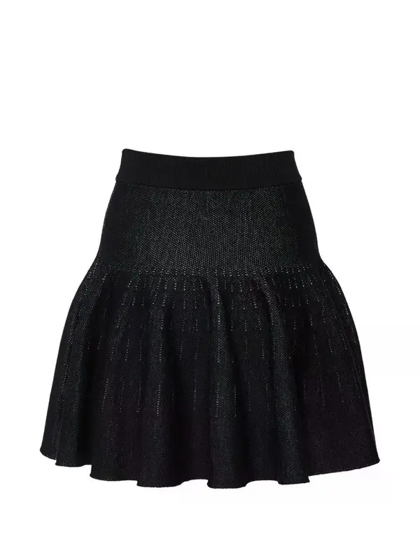 Kenzo Knit Skater Mini Skirt With Tiger Head Logo Plaque