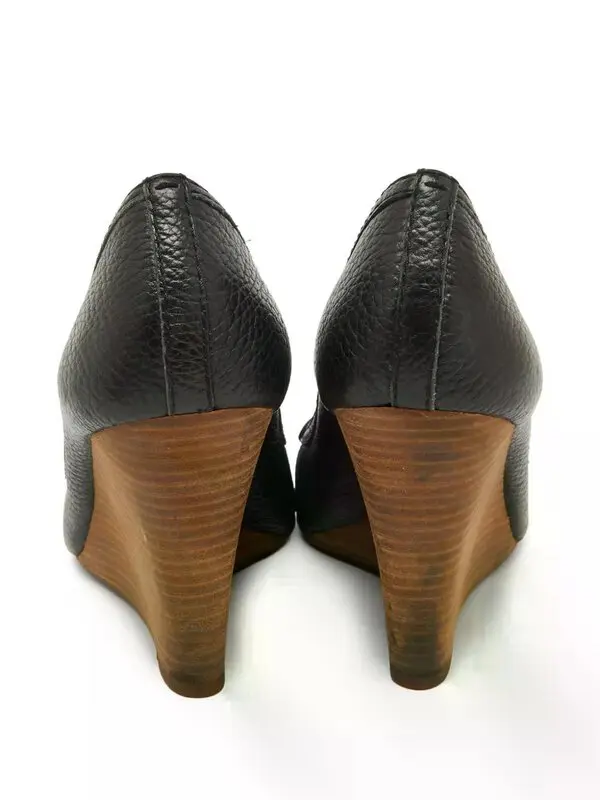 Tory Burch Peep-toe Wedge Pumps - Black