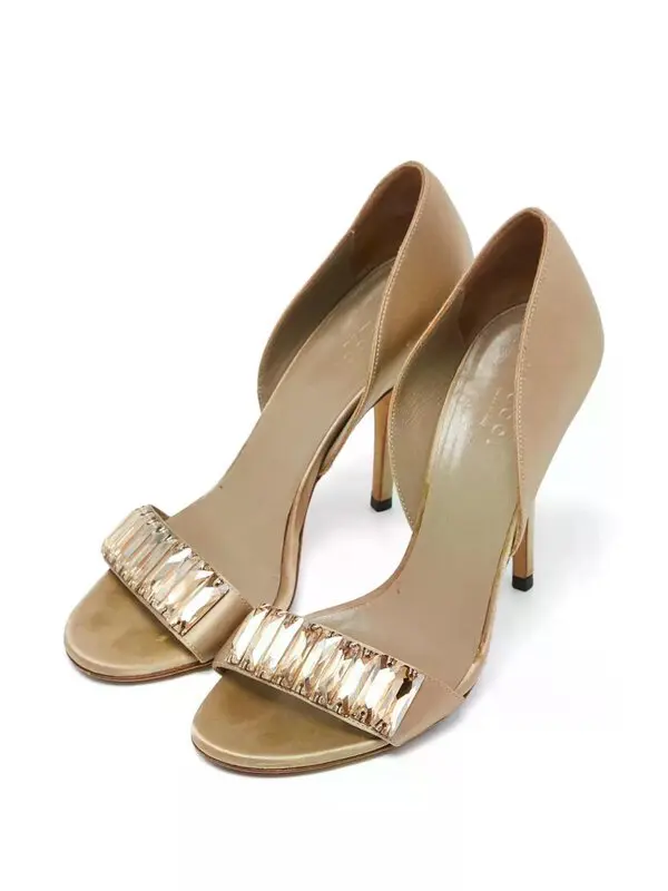 Gucci Crystal-embellished Open-toe Pumps