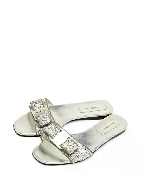 FERRAGAMO Vicky Glitter Bow Sandals
