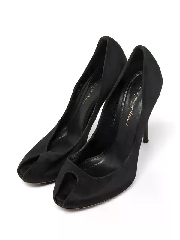 GIANVITO ROSSI Embellished Peep-toe High Stiletto Heel Pumps - Black
