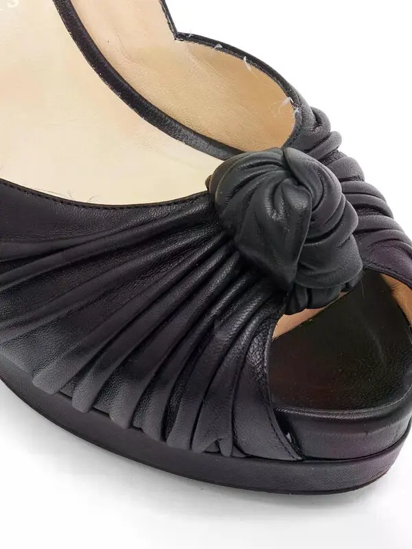 CHRISTIAN LOUBOUTIN Leather Peep-toe Knot Detail Pumps - Black