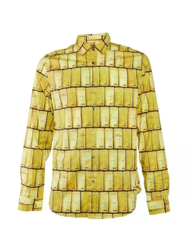 Moschino Gold Bar Print Shirt