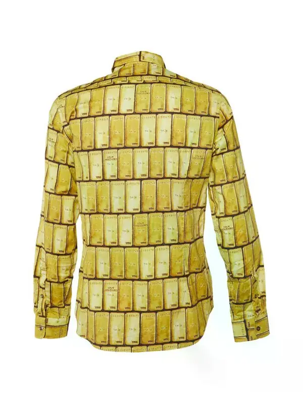 Moschino Gold Bar Print Shirt