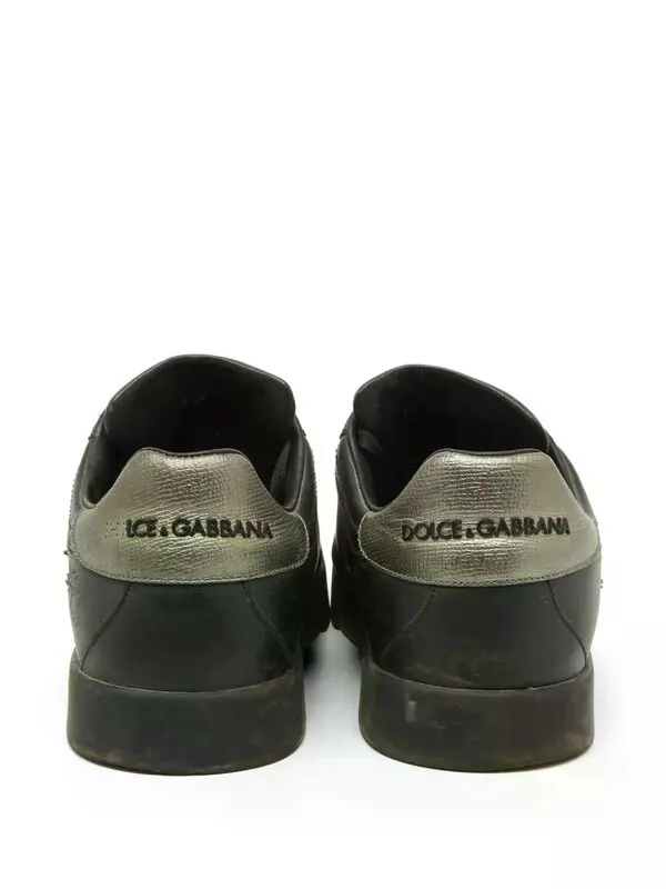 Dolce & Gabbana Portofino Crown Patch Lace-up Sneakers