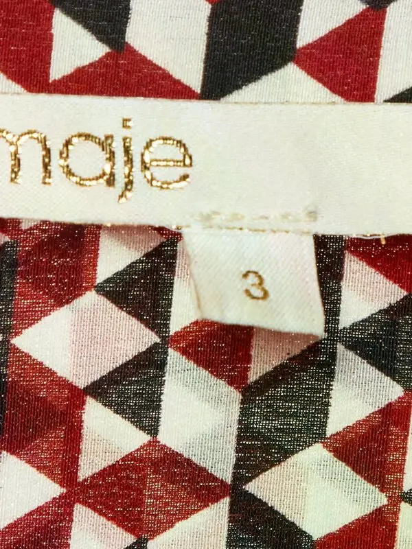 Maje Geometric Print Silk Shirt