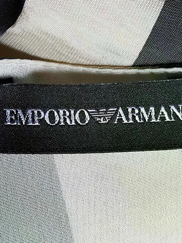 Emporio Armani Striped Short-sleeve Silk T-shirt