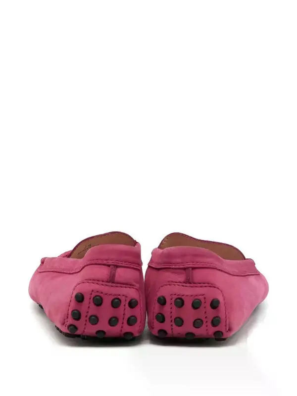 TOD'S Nubuck Slip-on Loafers With Penny Strap - Pink
