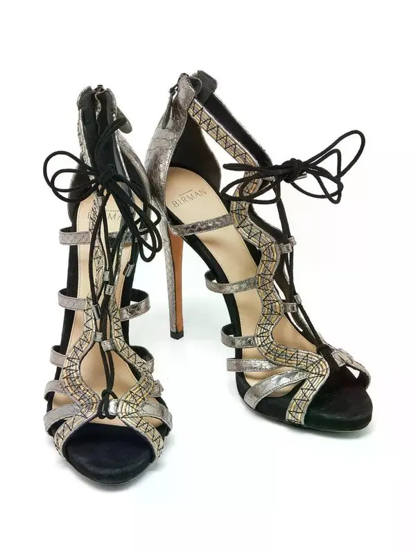ALEXANDRE BIRMAN Ankle-tie Stiletto Sandals - Silver