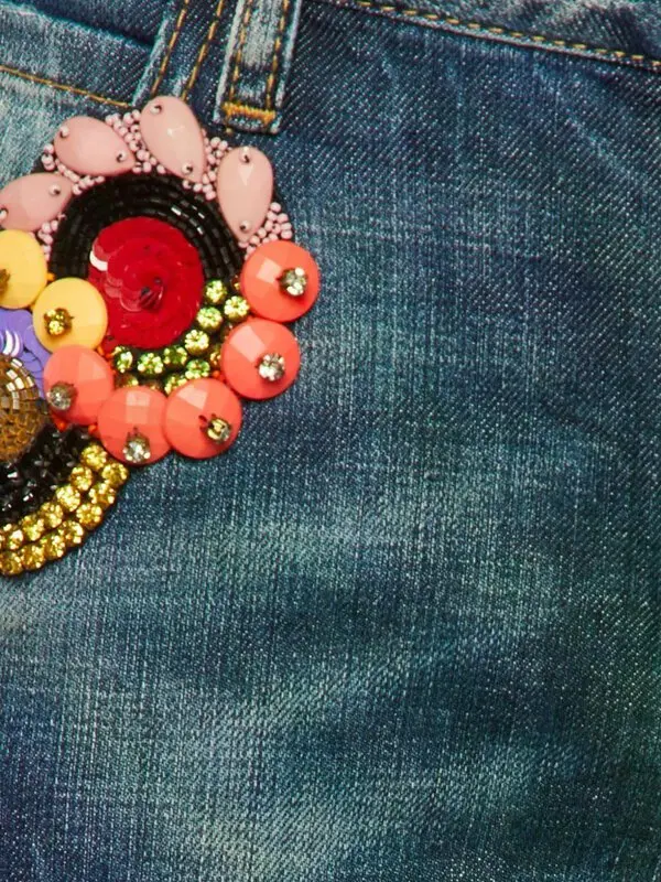 Dsquared2 Bead Embellished Straight Leg Jeans