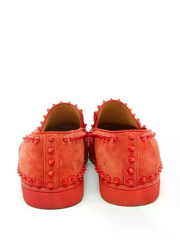 CHRISTIAN LOUBOUTIN Suede Pik Boat Spike-stud Sneakers
