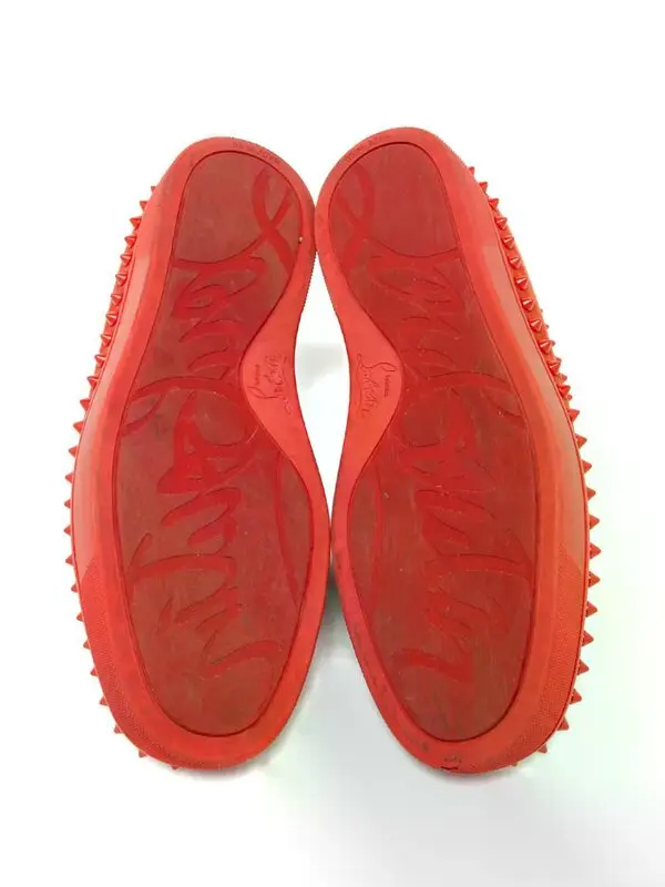 CHRISTIAN LOUBOUTIN Suede Pik Boat Spike-stud Sneakers