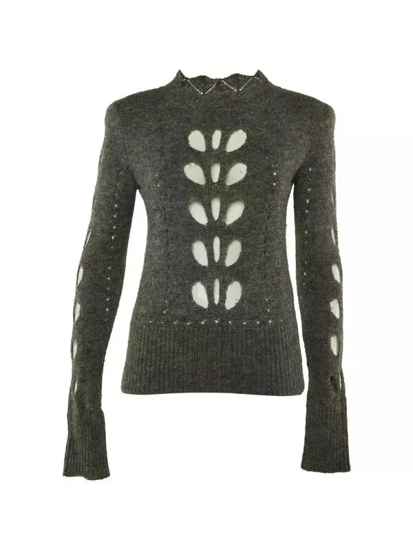 ISABEL MARANT VINTAGE Knit Cut-out Detail Sweater - Grey