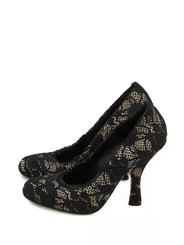 Dolce & Gabbana Lace Round-toe Pumps - Black