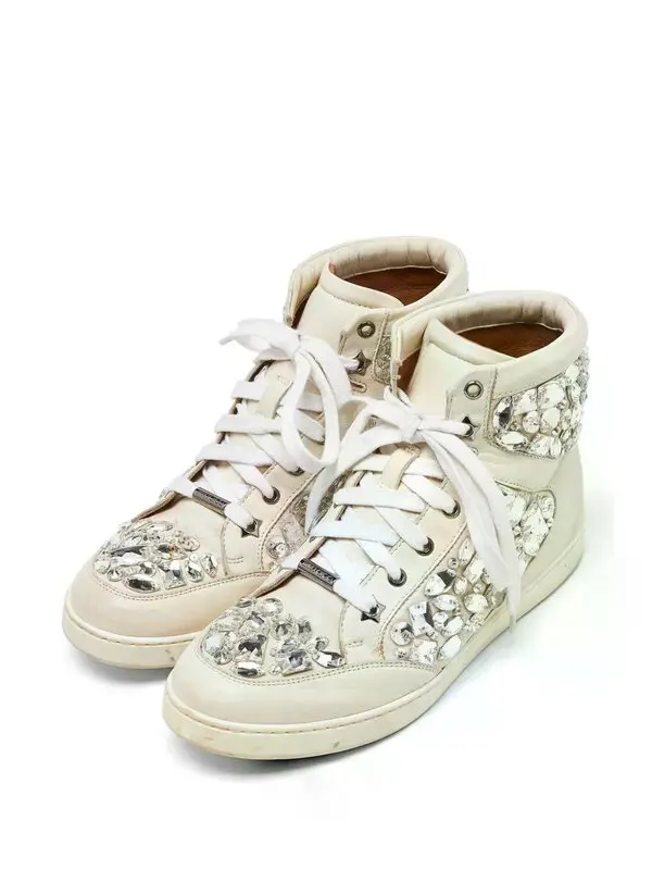 JIMMY CHOO Tokyo Crystal-embellished Leather Sneakers